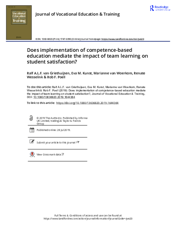 (PDF) Does implementation of competence-based education mediate the ...