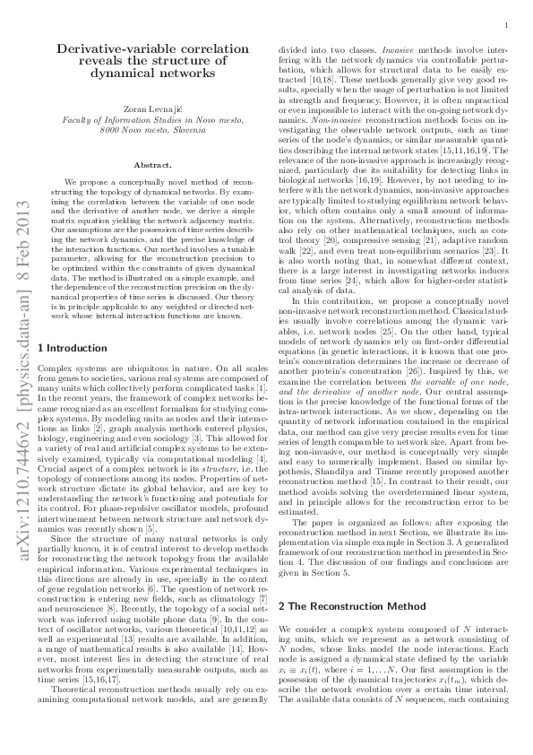 (PDF) Reconstructing complex networks from time series