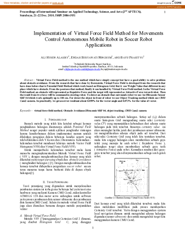 Pdf Implementation Of Virtual Force Field Method For Movements