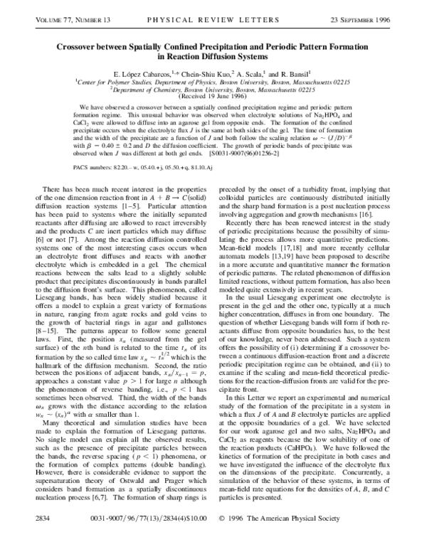 (PDF) Crossover between Spatially Confined Precipitation and Periodic ...