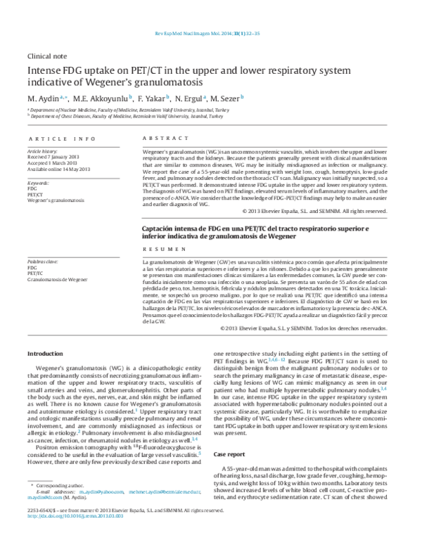 (PDF) Intense FDG uptake on PET/CT in the upper and lower respiratory ...