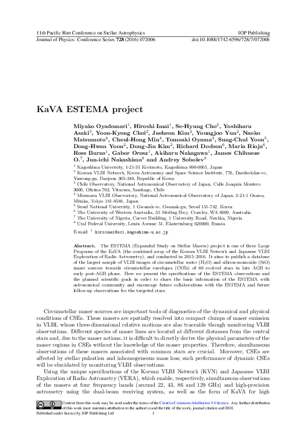 (PDF) KaVA ESTEMA project | Maria Rioja - Academia.edu