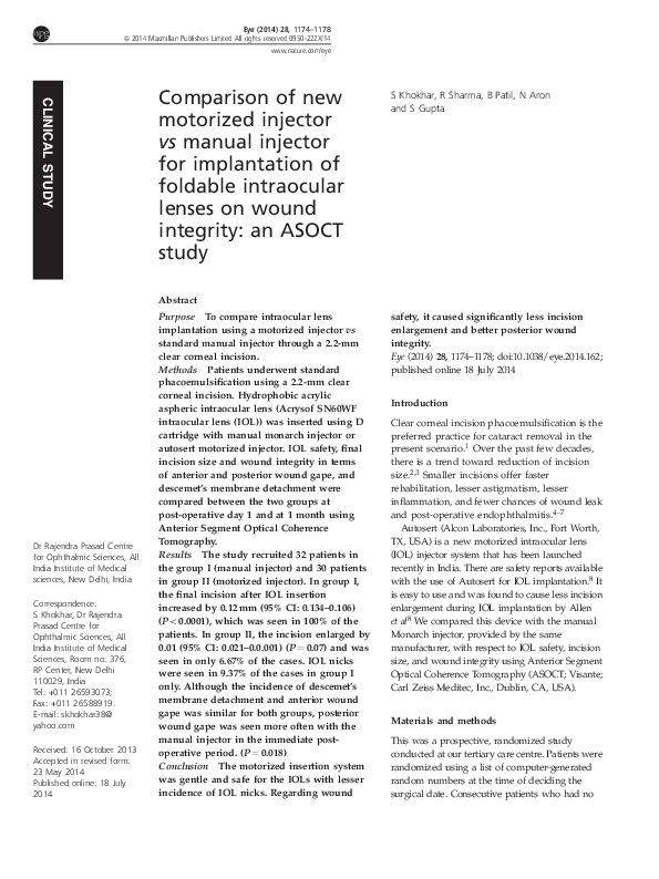 Pdf Comparison Of New Motorized Injector Vs Manual Injector For