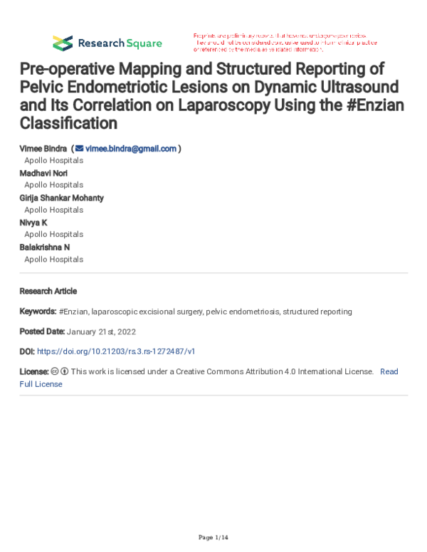 (PDF) Pre-operative mapping and structured reporting of pelvic ...