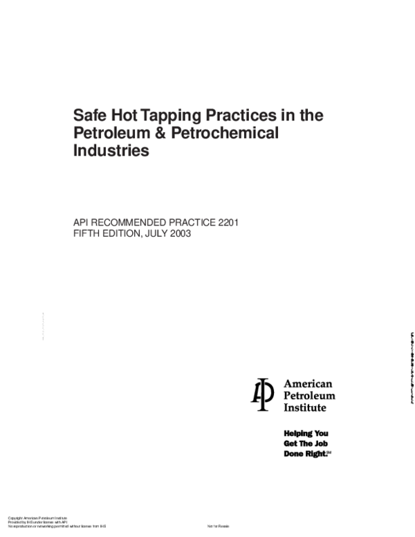 (PDF) Safe Hot Tapping Practices in the Petroleum & Petrochemical ...