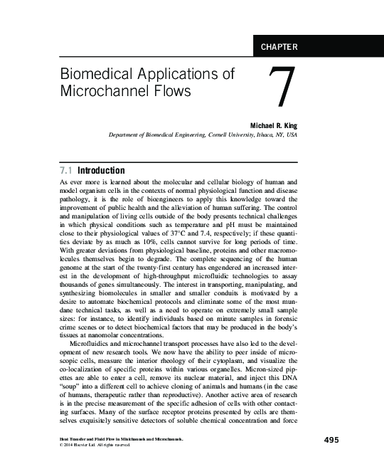 (PDF) Heat Transfer and Fluid Flow in Minichannels and Microchannels