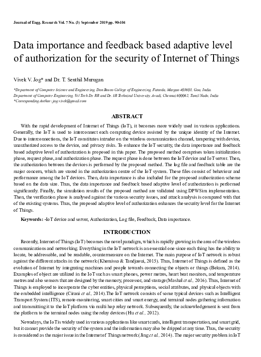 (PDF) Data importance and feedback based adaptive level of authorization for the security of ...
