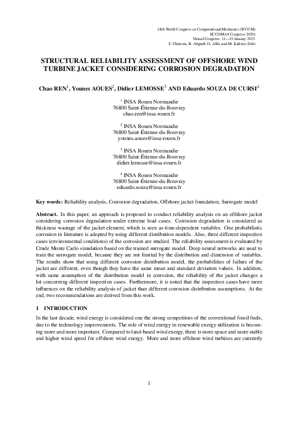 (PDF) Structural Reliability Assessment of Offshore Wind Turbine Jacket ...
