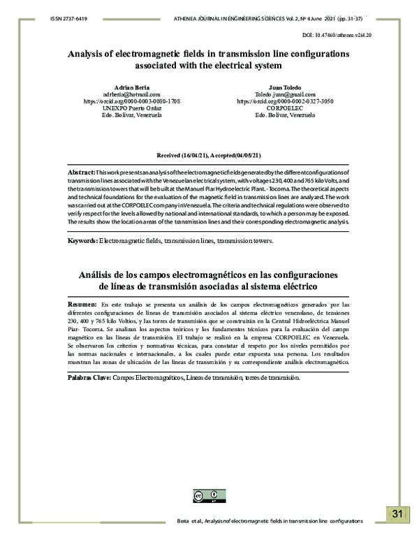 (PDF) Analysis of electromagnetic fields in transmission line configurations associated with the ...