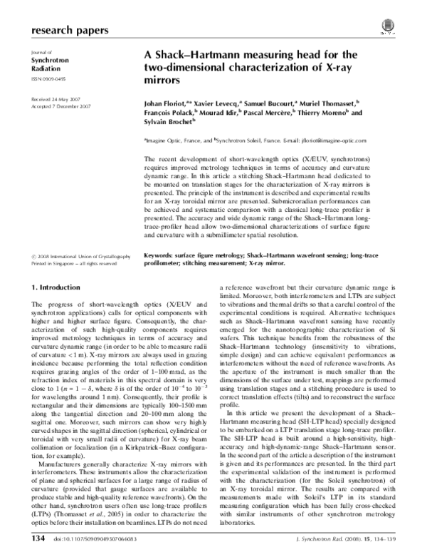 (PDF) A Shack–Hartmann measuring head for the two-dimensional ...