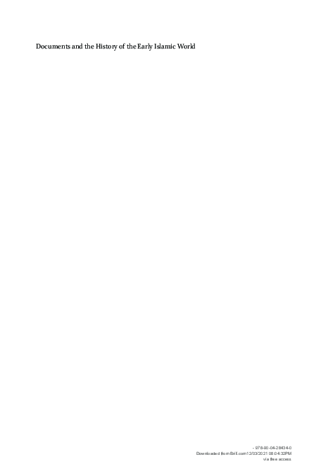 (PDF) Documents and the History of the Early Islamic World