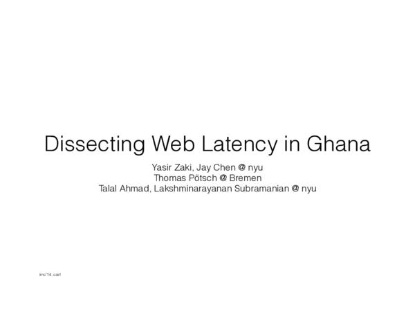 (PDF) Dissecting Web Latency in Ghana