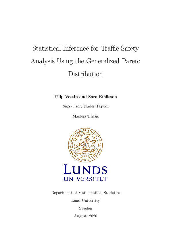 Pdf Statistical Inference For Traffic Safety Analysis Using The Generalized Pareto Distribution