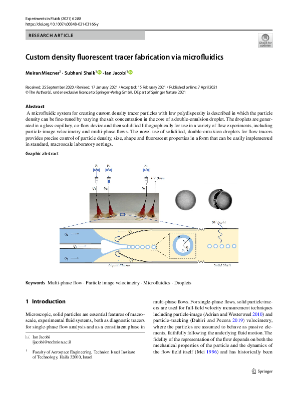 (PDF) Custom density fluorescent tracer fabrication via microfluidics