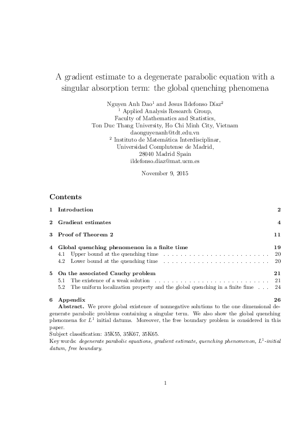 (PDF) A gradient estimate to a degenerate parabolic equation with a singular absorption term ...
