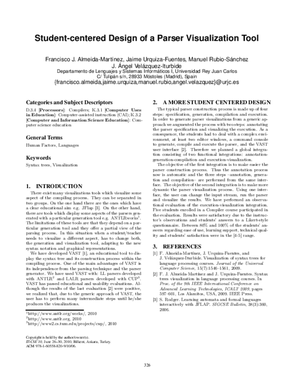 (PDF) Student-centered design of a parser visualization tool