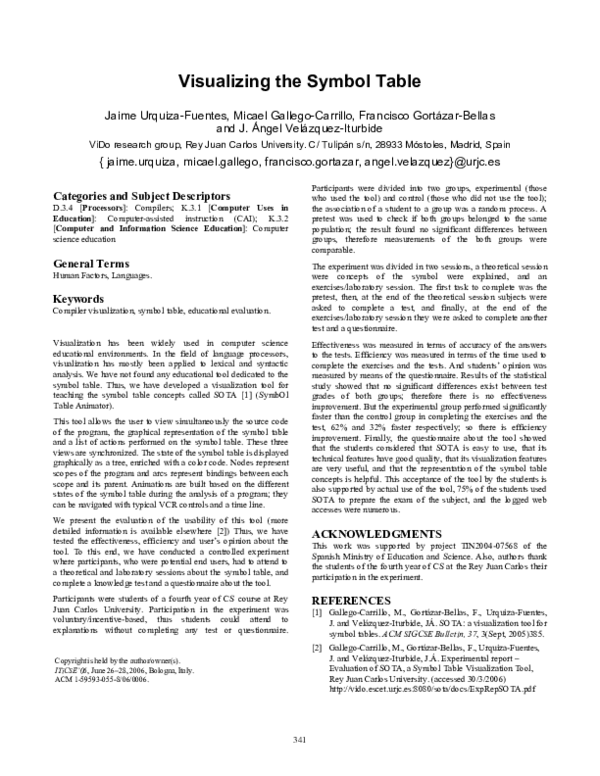 (PDF) Visualizing the symbol table