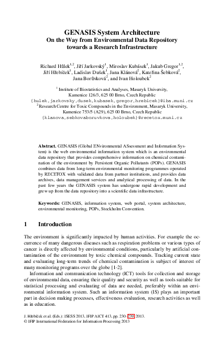 (PDF) GENASIS System Architecture