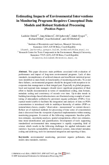 (PDF) Estimating Impacts of Environmental Interventions in Monitoring ...