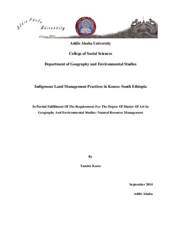 (PDF) Indigenous Land Management Practices in Konso: South Ethiopia