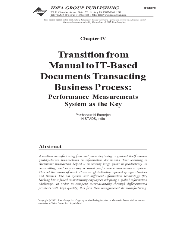 (PDF) Transition from Manual to IT-Based Documents Transacting Business ...