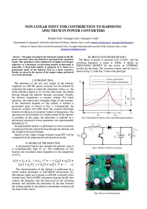 (PDF) NON-LINEAR INDUCTOR CONTRIBUTION TO HARMONIC SPECTRUM IN POWER CONVERTERS