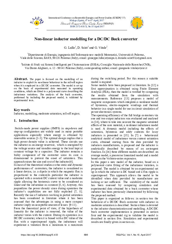(PDF) Non-linear inductor modelling for a DC/DC buck converter