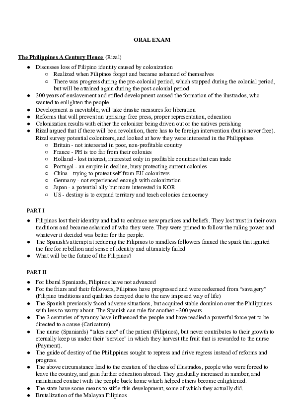 (PDF) HISTO 11: Rizal and the Emergence of the Filipino Nation reviewer