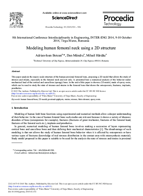 (PDF) Modeling Human Femoral Neck Using a 2D Structure