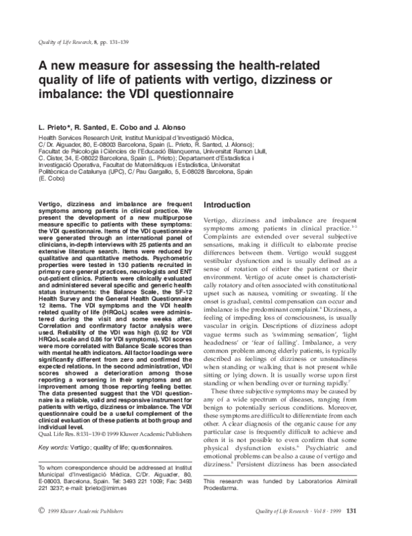 (PDF) A new measure for assessing the health-related quality of life of ...