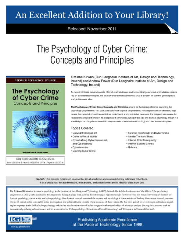 (PDF) The Psychology of Cyber Crime