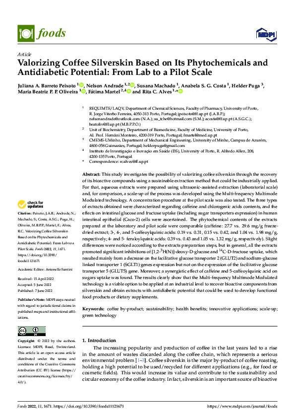 (PDF) Valorizing Coffee Silverskin Based on Its Phytochemicals and Antidiabetic Potential: From ...