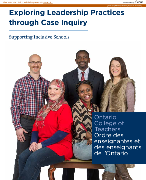 (PDF) Exploring Leadership Practices through Case Inquiry: supporting ...