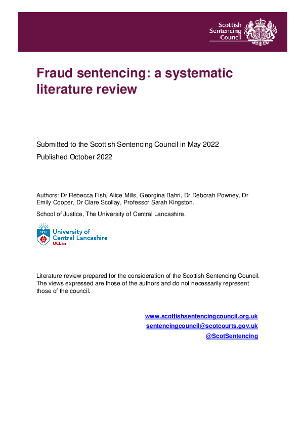 Pdf Fraud Sentencing A Systematic Literature Review