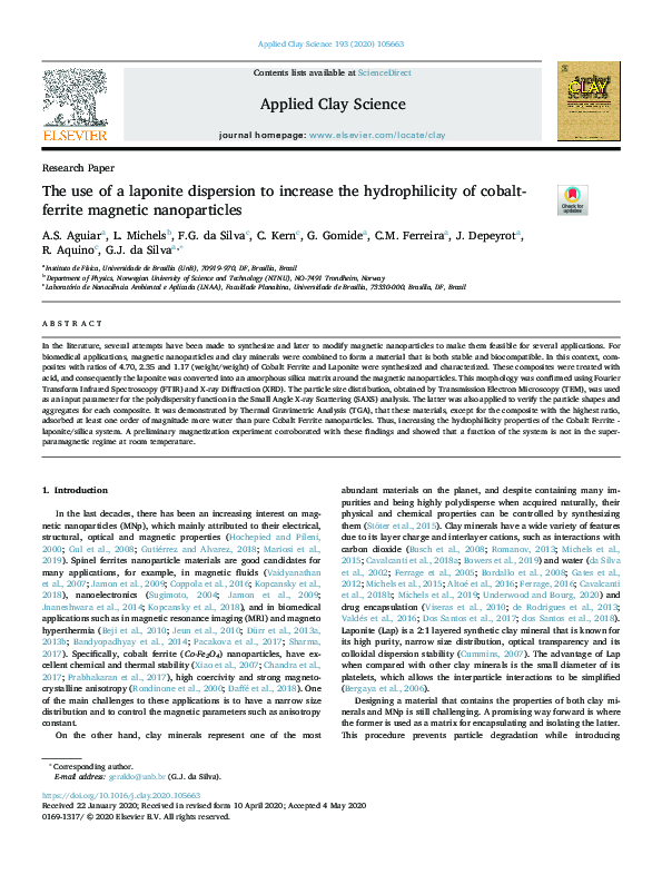 (PDF) The use of a laponite dispersion to increase the hydrophilicity ...