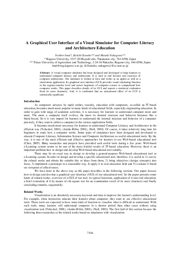 (PDF) A Graphical User Interface of a Visual Simulator for Computer Literacy and Architecture ...