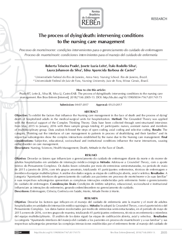 (PDF) Proceso de muerte/morir: condiciones intervinientes para el ...