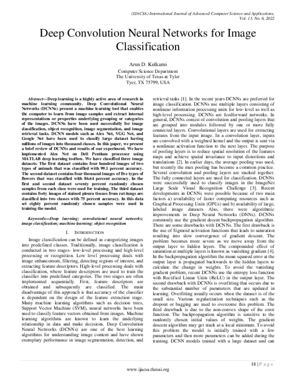 Pdf Deep Convolution Neural Networks For Image Classification