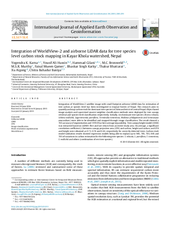 (PDF) Integration of WorldView-2 and airborne LiDAR data for tree ...