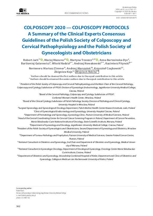 (PDF) Colposcopy Protocols 2020