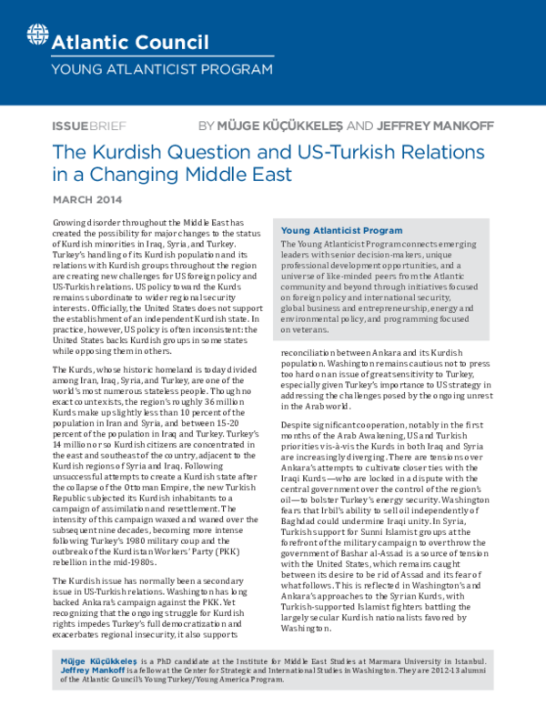 (PDF) The Kurdish Question and US-Turkish Relations in a Changing ...