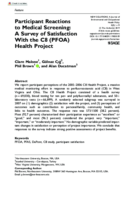 (PDF) Participant Reactions to Medical Screening: A Survey of ...