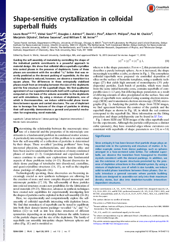 (PDF) Shape-sensitive crystallization in colloidal superball fluids ...