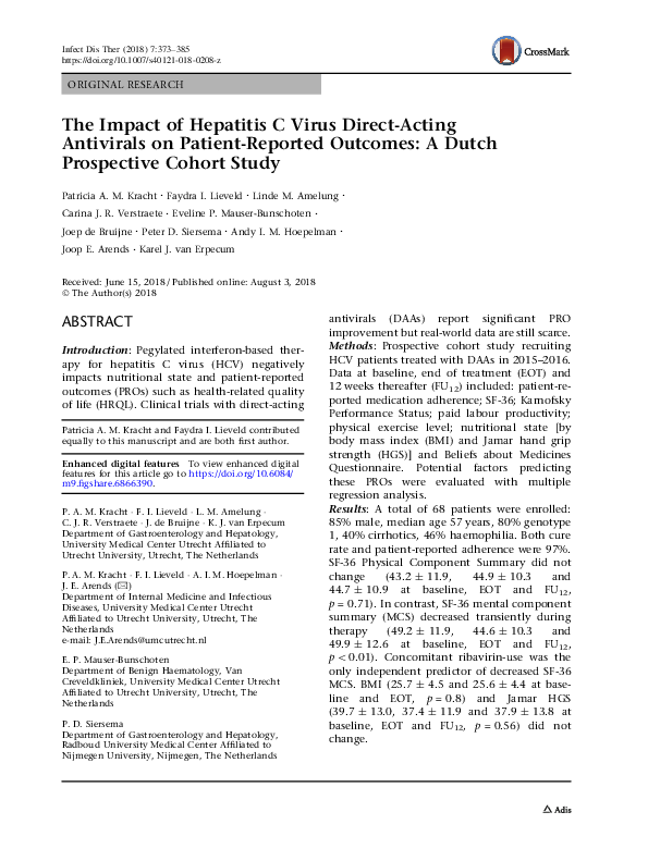 Pdf The Impact Of Hepatitis C Virus Direct Acting Antivirals On