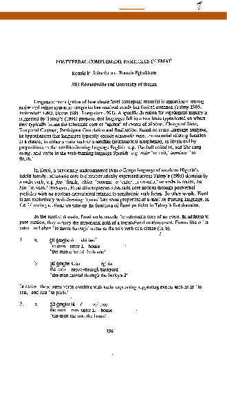 (PDF) Postverbal Complement Particles in Emai