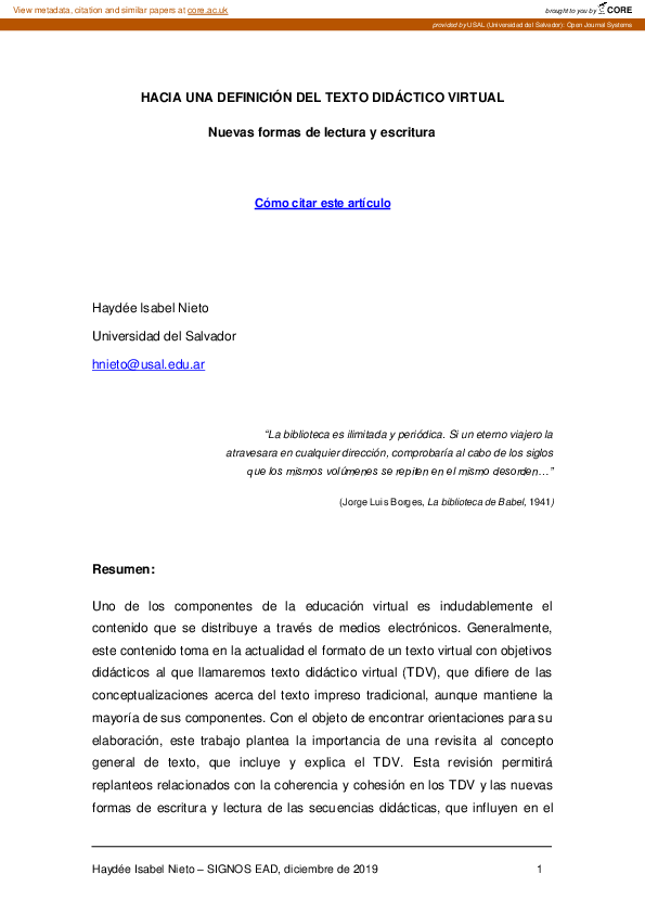 (PDF) HACIA UNA DEFINICIÓN DEL TEXTO DIDÁCTICO VIRTUAL. Nuevas formas ...