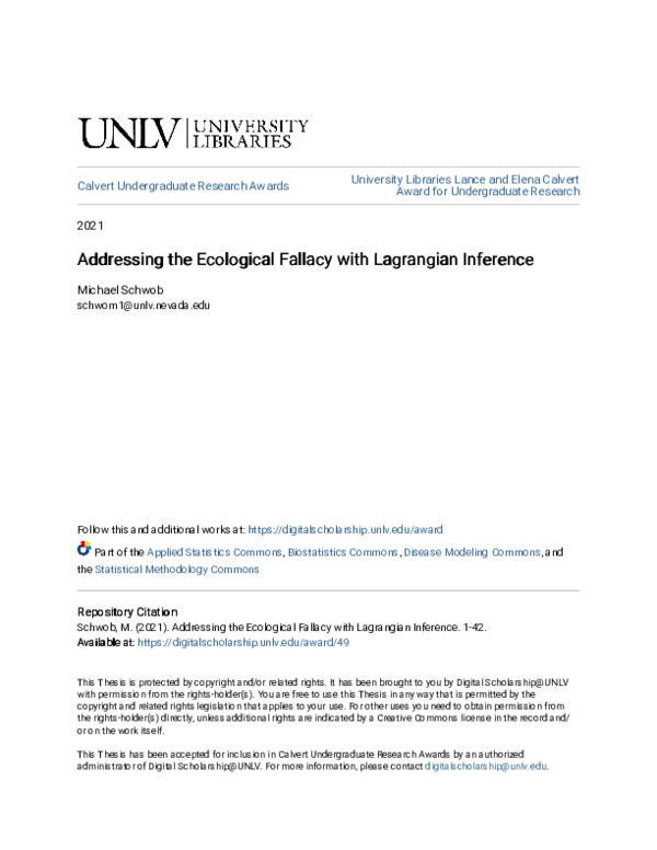 (PDF) Addressing the Ecological Fallacy with Lagrangian Inference