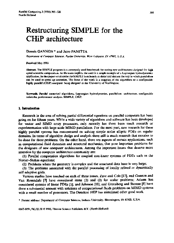 (PDF) Restructuring SIMPLE for the CHiP architecture