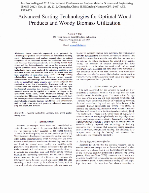 (PDF) Advanced sorting technologies for optimal wood products and woody ...