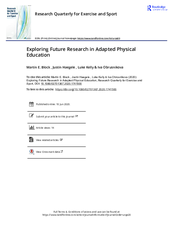 (PDF) Exploring Future Research in Adapted Physical Education